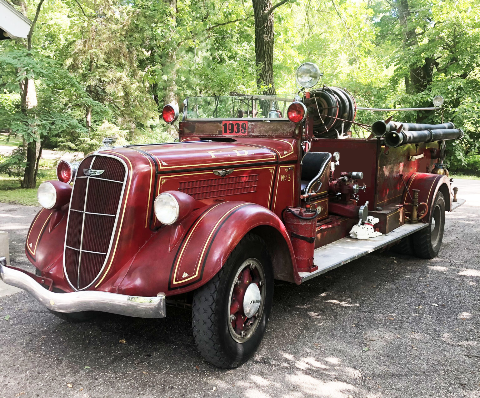 1937 Studebaker Fire Truck ALL ORIGINAL(U0929) | Fenton Fire